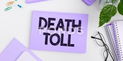 Conceptual caption Death Toll. Business showcase the number of deaths ...