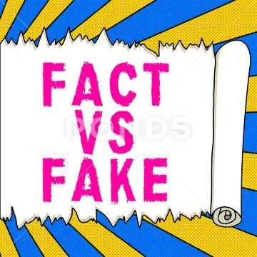 Conceptual caption Fact Vs Fake. Business idea Is it true or is false ...