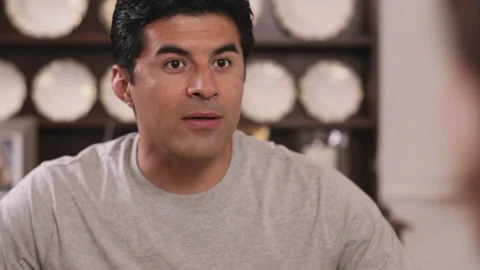 A concerned father looks off to his daug... | Stock Video | Pond5