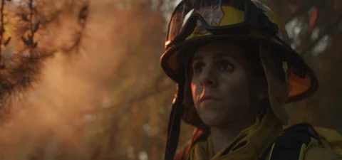 Concerned Female Firefighter Puts Safety... | Stock Video | Pond5