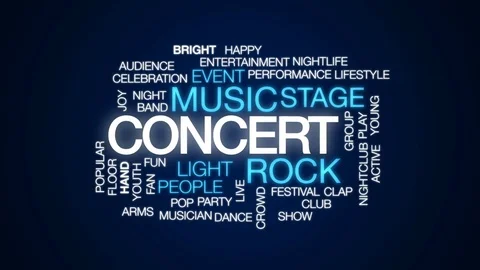 Concert animated word cloud, text design... | Stock Video | Pond5