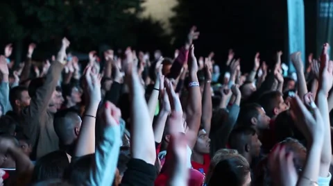 Crowd Waving Hands Side To Side Stock Video Footage | Royalty Free ...