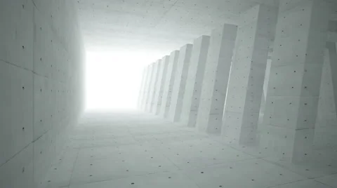 Concrete corridor interior. Animation. 3... | Stock Video | Pond5