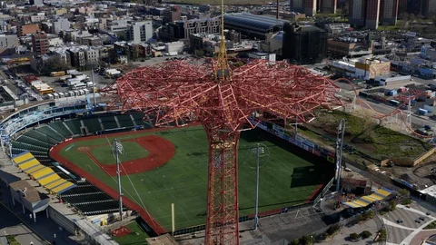 Coney Island Brooklyn Cyclones Stadium E... | Stock Video | Pond5