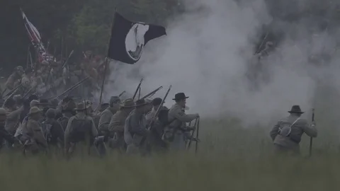Confederate soldiers in pitched battle v... | Stock Video | Pond5