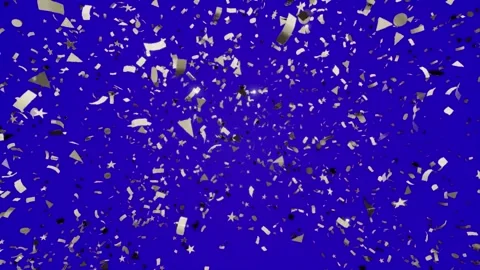 Confetti Gold Shapes Blue Screen | Stock Video | Pond5