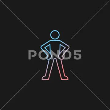 Confidence body language gradient vector icon for dark theme ...
