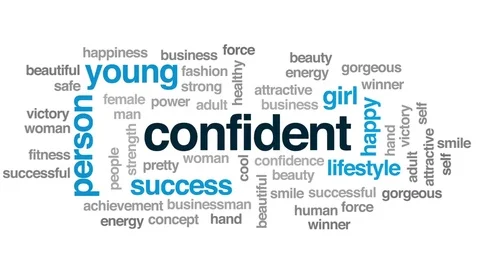 Confident animated word cloud, text desi... | Stock Video | Pond5
