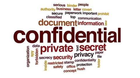 Confidential animated word cloud, text d... | Stock Video | Pond5