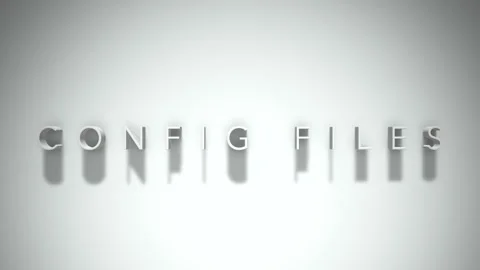 config files 3D title animation white te... | Stock Video | Pond5