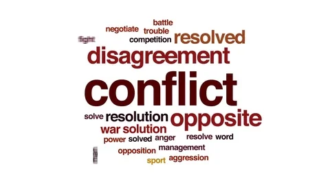 Conflict animated word cloud, text desig... | Stock Video | Pond5