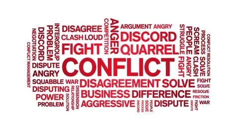 Conflict animated word cloud,animation t... | Stock Video | Pond5