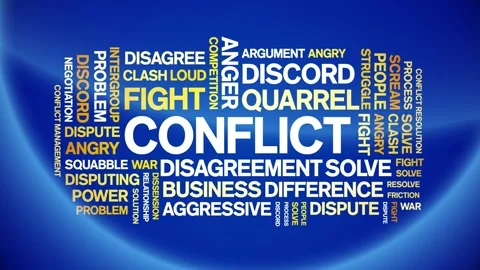 Conflict animated word cloud,animation t... | Stock Video | Pond5