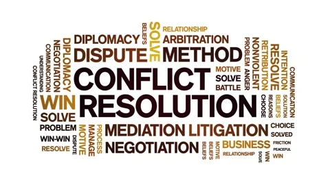 Conflict Resolution animated word cloud,... | Stock Video | Pond5