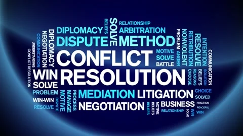 Conflict Resolution animated word cloud,... | Stock Video | Pond5