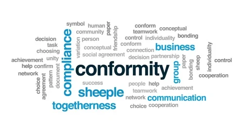 Conformity animated word cloud, text des... | Stock Video | Pond5