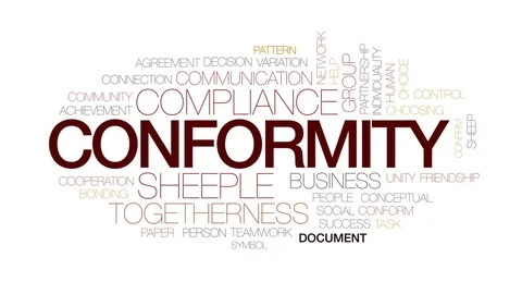 Conformity animated word cloud, text des... | Stock Video | Pond5