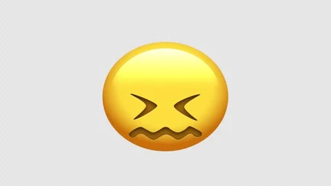 Confounded Face Emoji Animated on a Tran... | Stock Video | Pond5