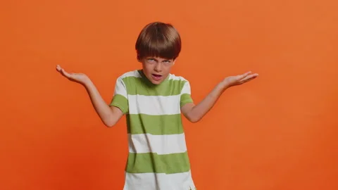 Confused Child Isolated Stock Video Footage | Royalty Free Confused ...