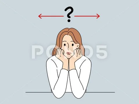 Confused woman thinking of right direction: Royalty Free #202272742