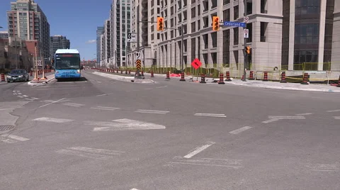 Confusing intersection for drivers with ... | Stock Video | Pond5