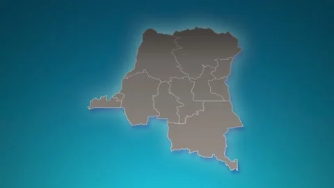 congo DR country map with zoom in Realis... | Stock Video | Pond5