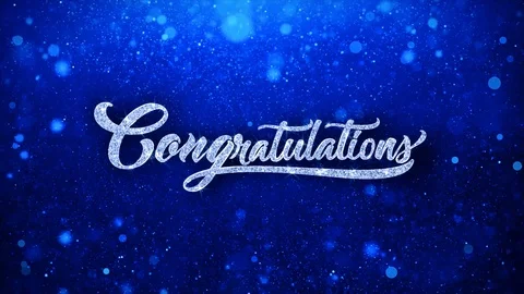Congratulations Blue Blinking Text Wishe... | Stock Video | Pond5