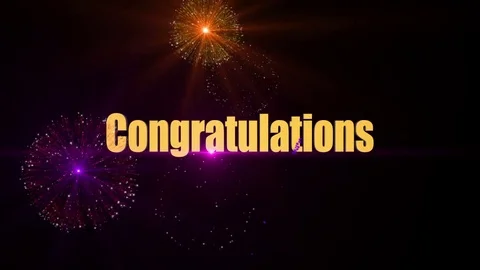 Congratulations with Fire works | Stock Video | Pond5