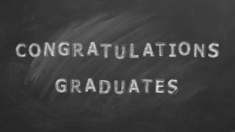 Congratulations graduates. Animated chal... | Stock Video | Pond5