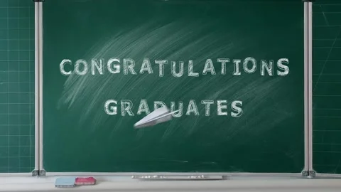 Congratulations graduates. Animated chal... | Stock Video | Pond5