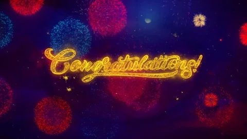 Congratulations Greeting Text Sparkle Pa... | Stock Video | Pond5