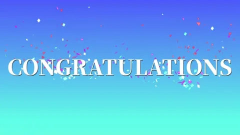 CONGRATULATIONS message text animation m... | Stock Video | Pond5
