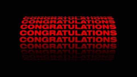 CONGRATULATIONS red color 3D text cylind... | Stock Video | Pond5