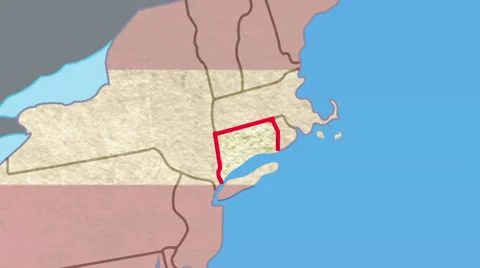 Connecticut pull out, smooth USA map, al... | Stock Video | Pond5