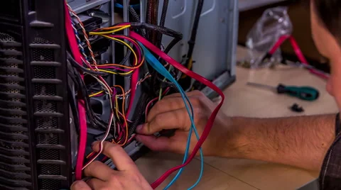 Connecting and arranging the wires insid... | Stock Video | Pond5