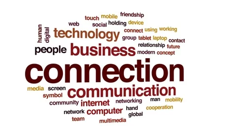 Connection animated word cloud, text des... | Stock Video | Pond5