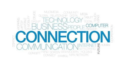 Connection animated word cloud, text des... | Stock Video | Pond5