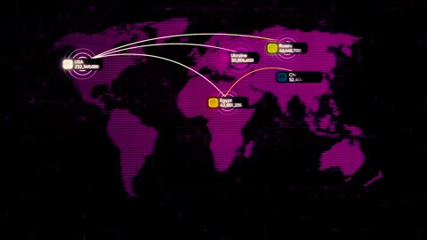 Connection between countries on a world ... | Stock Video | Pond5