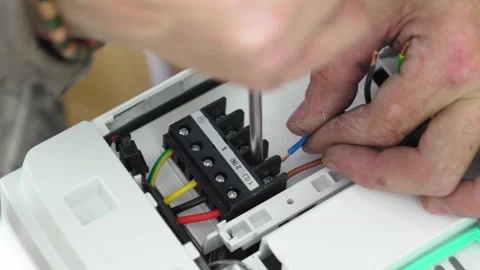 connection of electrical wires of electr... | Stock Video | Pond5