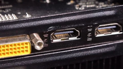 Connectors and ports on the rear of a de... | Stock Video | Pond5