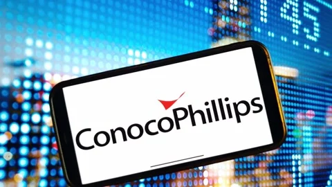 ConocoPhillips logo displayed on mobile ... | Stock Video | Pond5