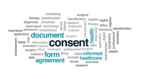 Consent animated word cloud. Kinetic typ... | Stock Video | Pond5
