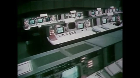 Consoles for flight controllers are show... | Stock Video | Pond5