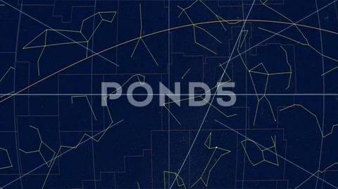 Constellations, Zoom of equatorial view. Tycho, 120 RA Illustration ...