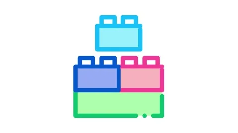 construction blocks Icon Animation color | Stock Video | Pond5