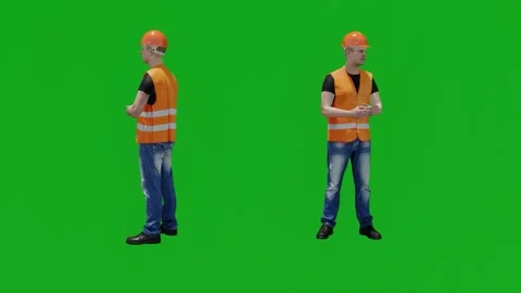 construction engineer green screen walki... | Stock Video | Pond5