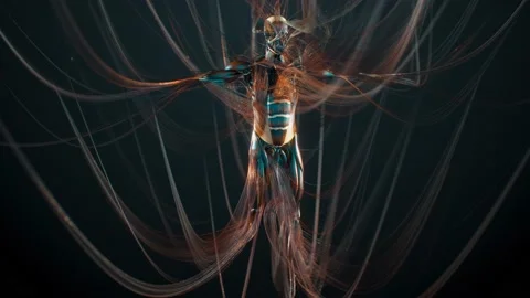 Construction of the human body with weav... | Stock Video | Pond5