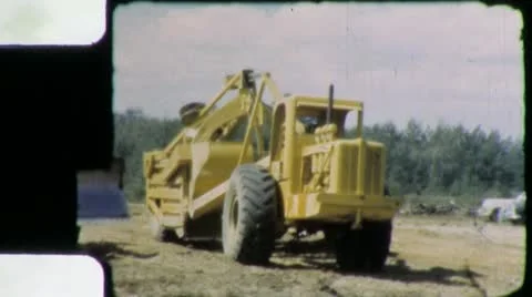 CONSTRUCTION Machinery Earthmovers 1950s... | Stock Video | Pond5