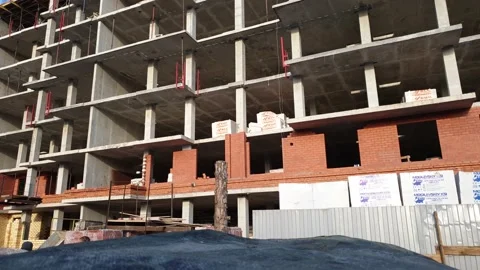 Construction of a multi-storey building.... | Stock Video | Pond5