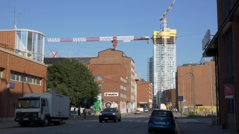 Construction of new Redi mall and skyscr... | Stock Video | Pond5